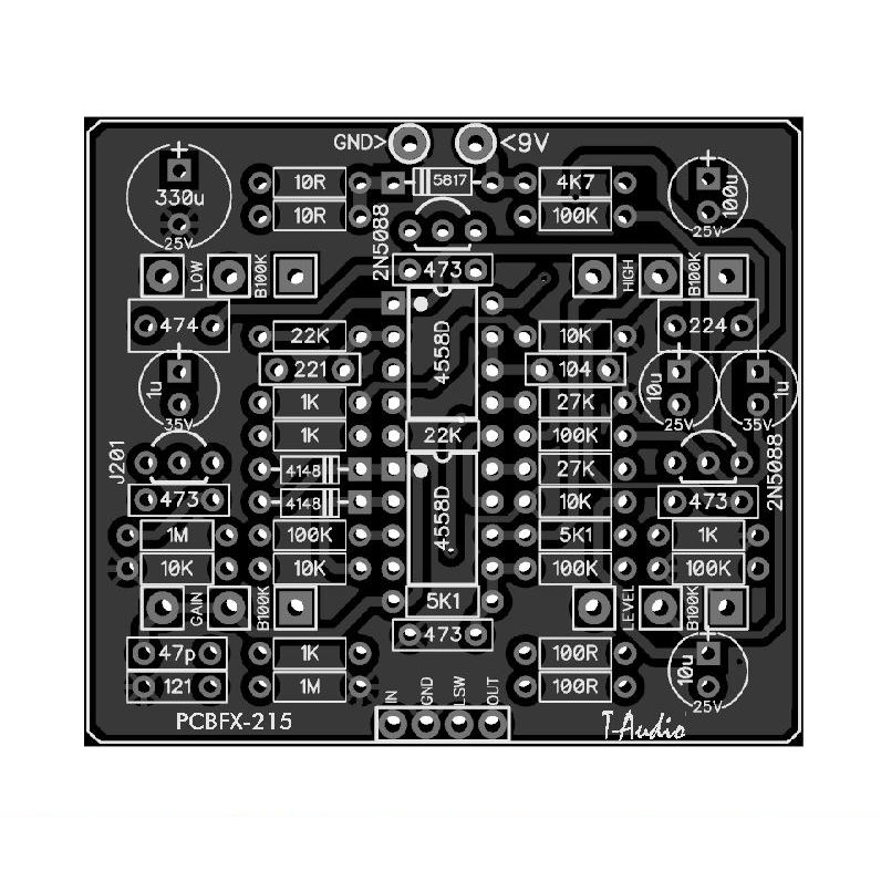 T-audio PCBFX-215 Based on Digitech Bad Monkey Overdrive Guitar Effect ...