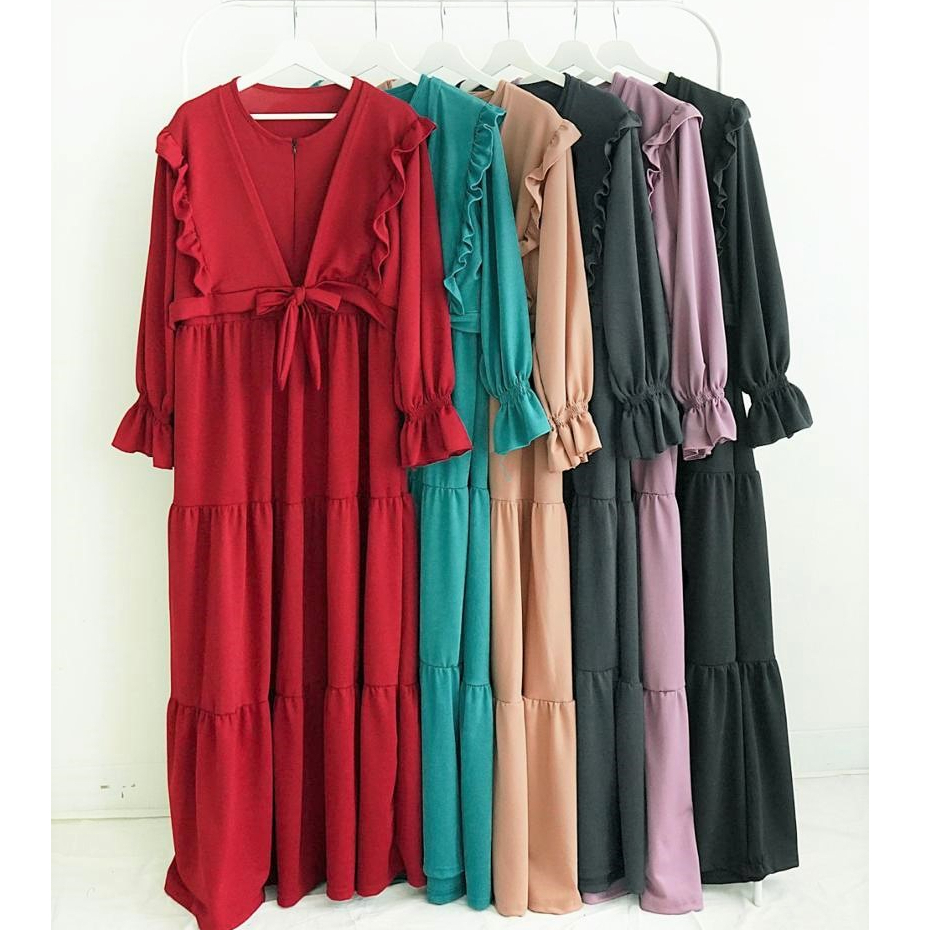 Gamis+outer Lace model Plain motif voxy/waffle cocobee Brand Material ...