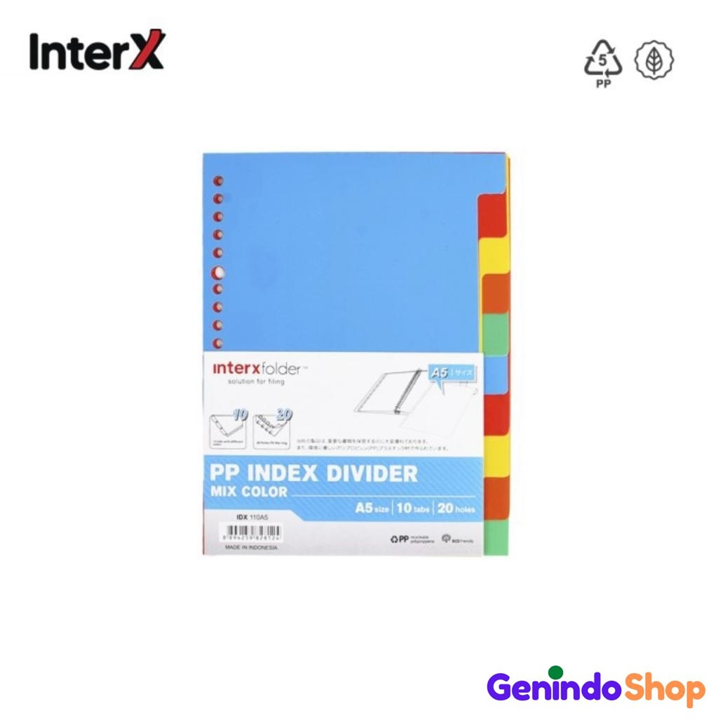 Binder Paper Divider/Index Divider A5 10 Tab Interxfolder | Shopee Malaysia