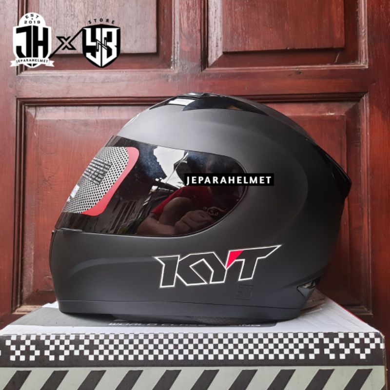 Helmet Full Face KYT R10 Solid Polos Matt Black Hitam Doff Original ...