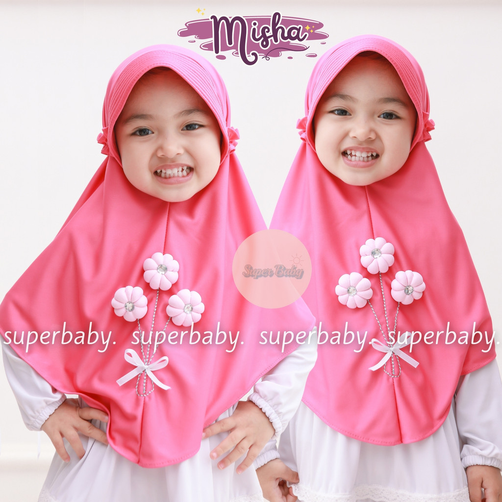 NEWEST MISHAA HIJAB FOR CHILDREN 4-7 yrs / HIJAB FOR KINDERGARTEN-SD CHILDREN MISHA BUNGA TIMBUL ...
