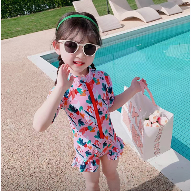 Girls Swimsuit Cute Kids Swimsuit One Piece Girls Swimming Princess ...