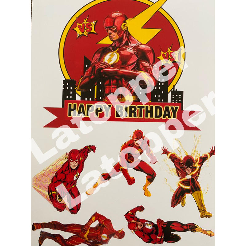 FLASH TOPPER / CAKE TOPPER FLASH / FLASH CAKE TOPPER / HAPPY BIRTHDAY ...