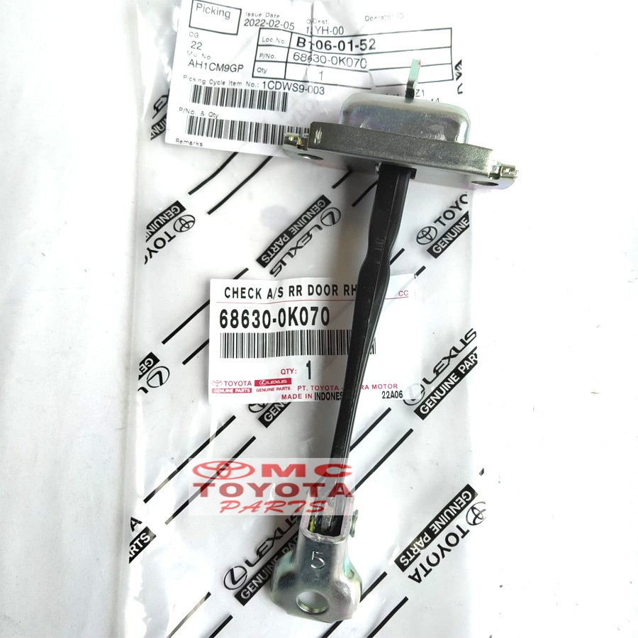 Stopper Check Door Rear Door Innova Reborn Fortuner 68630-0K070 ...