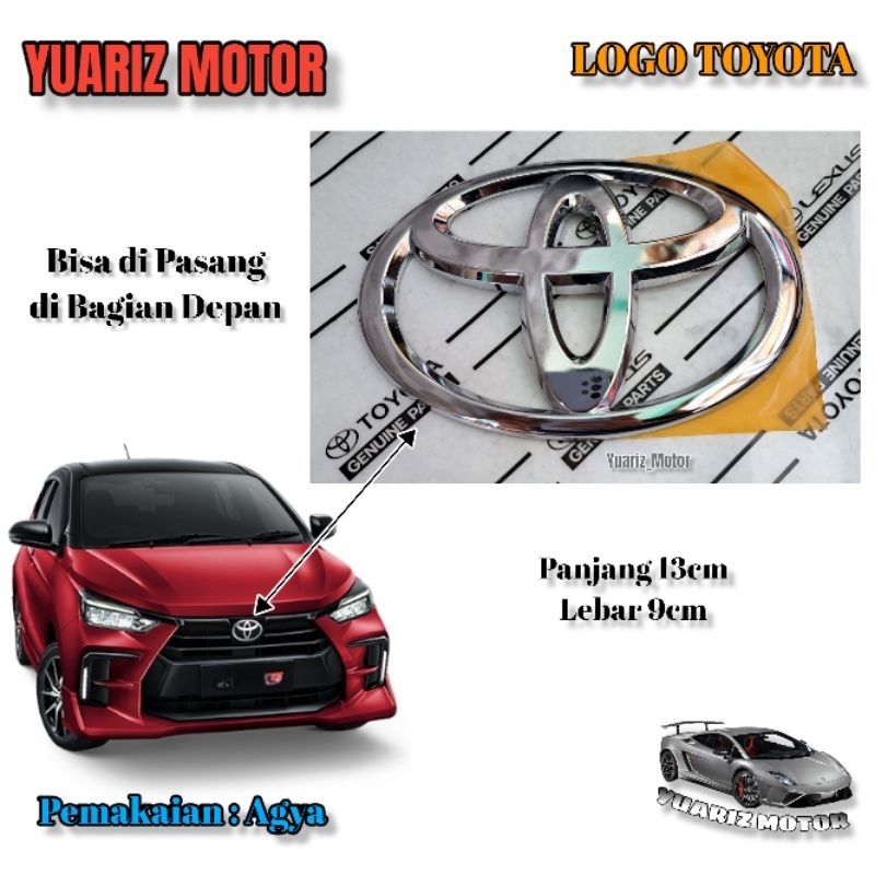 Original Toyota Agya Emblem Logo/Emblem Original Toyota Agya Logo/Front ...