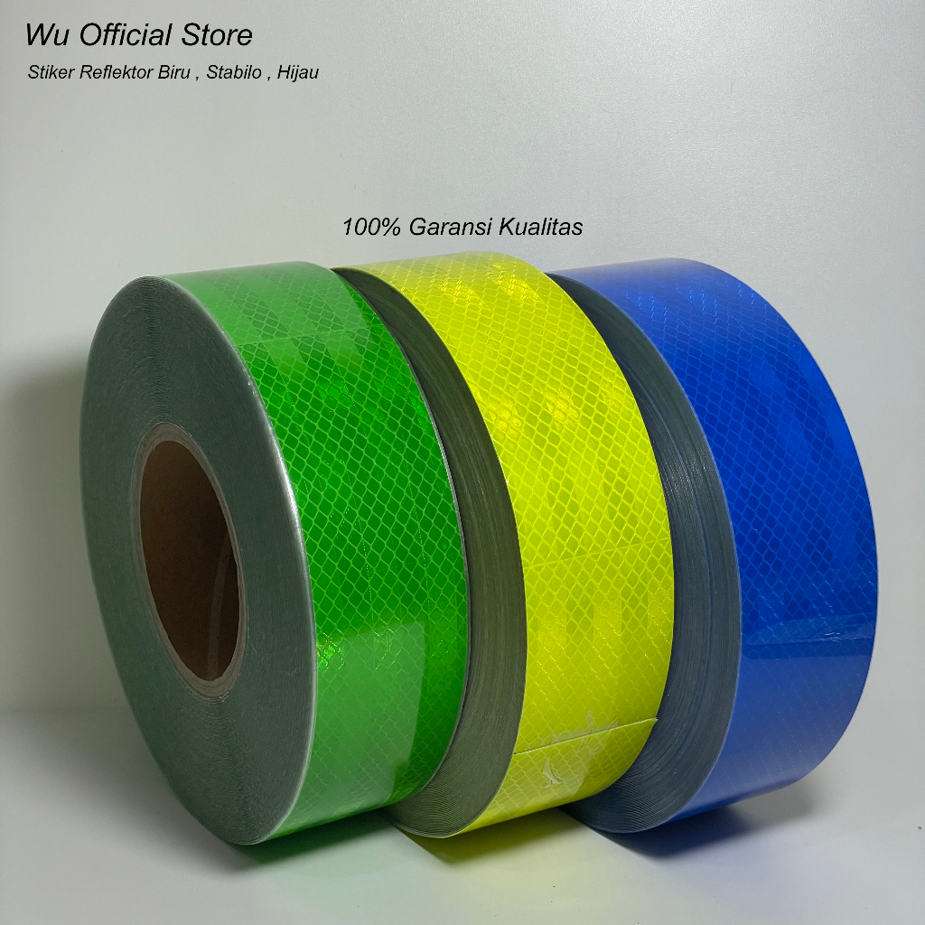 HIJAU CAHAYA Blue / Stabilo / Dark Green Scotlight Reflector Sticker ...