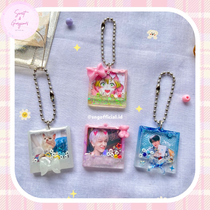 GANTUNGAN Sng Mini Polaroid Shaker Keychain Resin Hanger Custom ...
