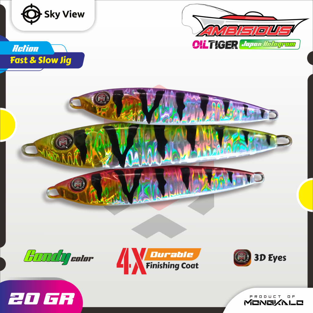 Metal Jig Bait 20 Gram Mongkalo Ambisious Oil Tiger Micro Jig Bait Jigg Jik Jigging Jiging 20 gr ...