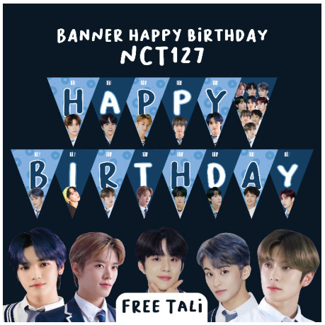 HIASAN DINDING Happy BIRTHDAY BANNER NCT127 HBD WRITING NCT BIRTHDAY ...