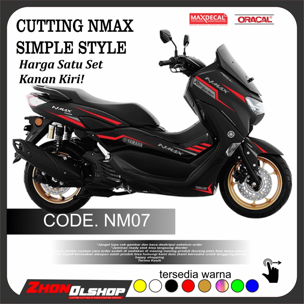 New yamaha NMAX body pleat sticker list, simple elegant embossed ...