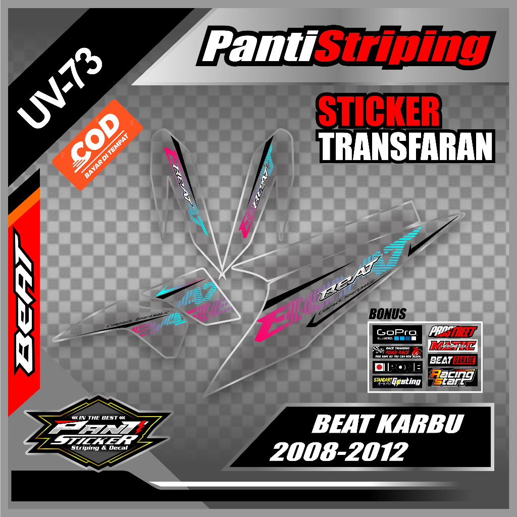 Sticker Striping Transparent Simple Elegant Beat 2008-2012 ...