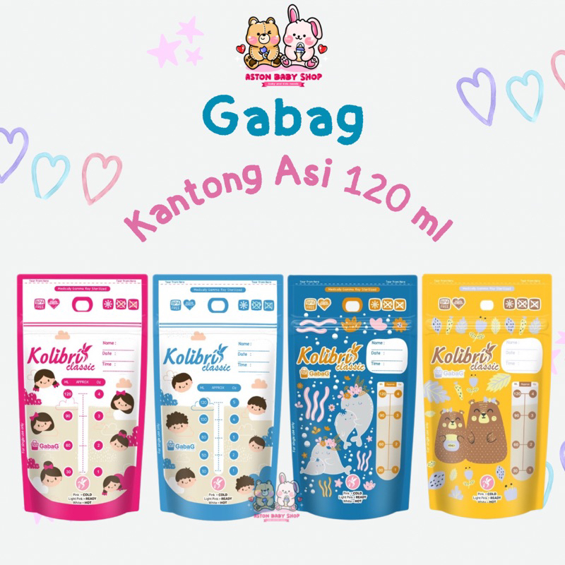 Gabag Breast Milk Bag 120 ml Boba / Whale / Bear / Boy / Milky Cow ...