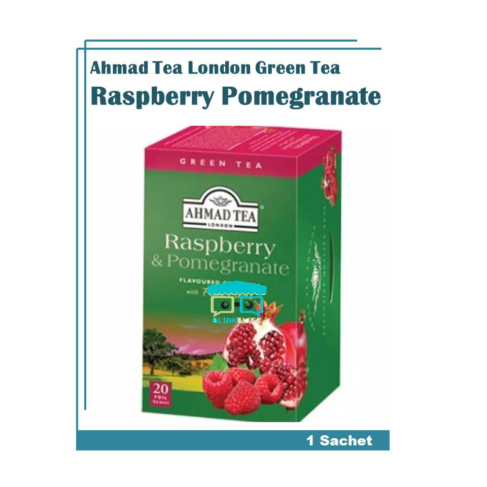 HIJAU Sachet Ahmad Tea London Green Tea RASPBERRY POMEGRANATE Green Tea ...