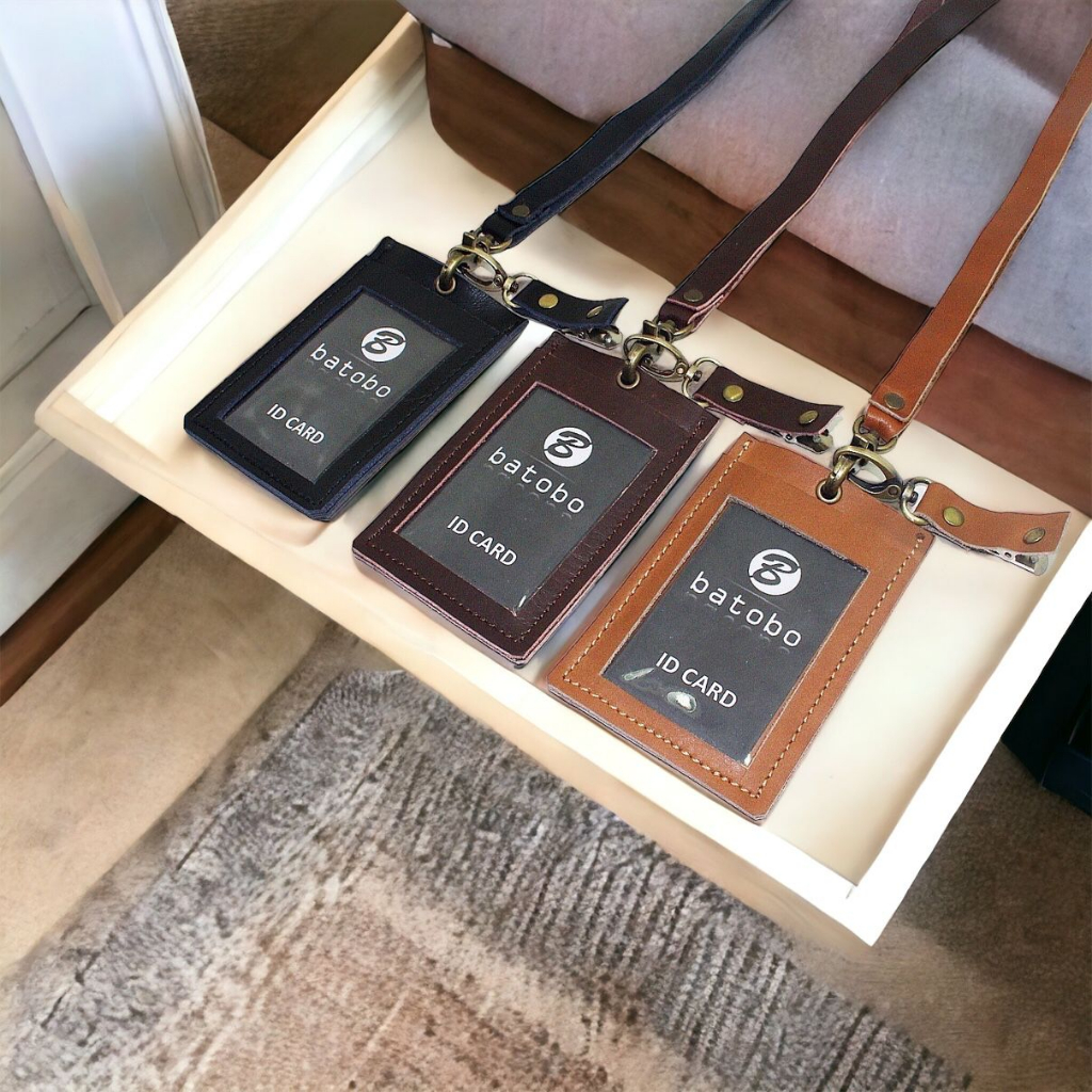 Id Card Holder 2 in 1 Genuine Leather Hanging Model and B Pocket ...