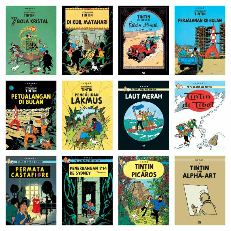 HITAM MERAH MATAHARI Comic Book The Adventures of Tintin 7 Crystal Balls in the Temple of the ...