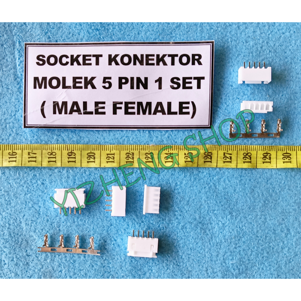 Molek CONNECTOR SOCKET 5 PIN 1 SET (MALE FEMALE) | Shopee Malaysia
