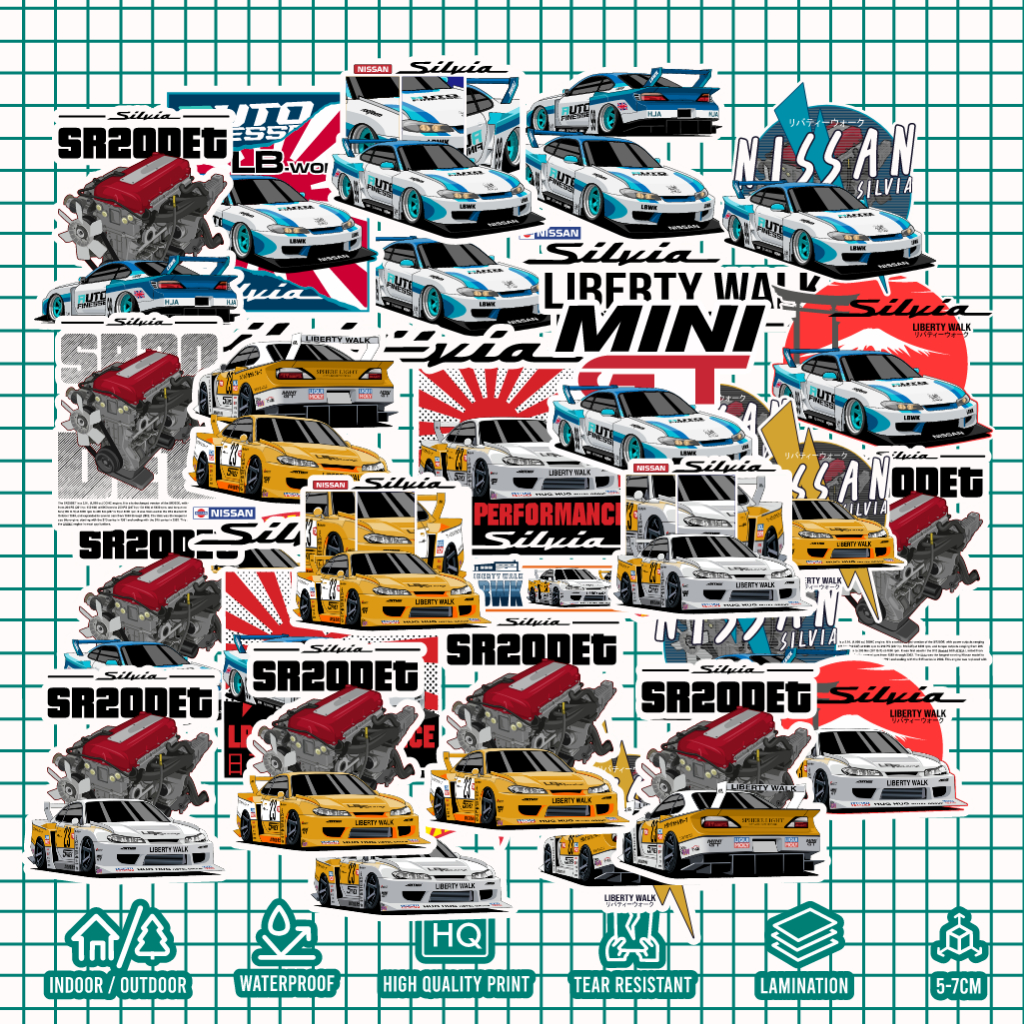 Car Sticker Pack NISSAN SILVIA S15 LBWK AUTO FINESSE HOTWHEELS MINI GT ...