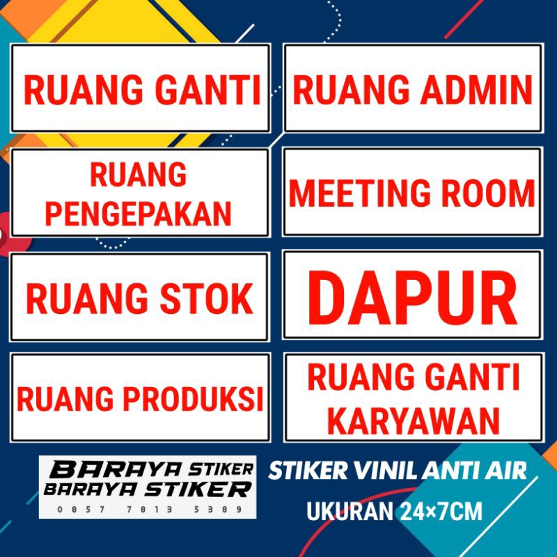 Production room writing sign stickers/admin/stock of office sign ...