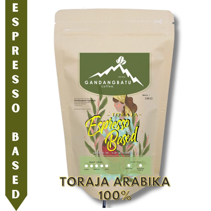 Toraja Gandang Arabica Coffee with Espresso Based stones, 200 gram ...