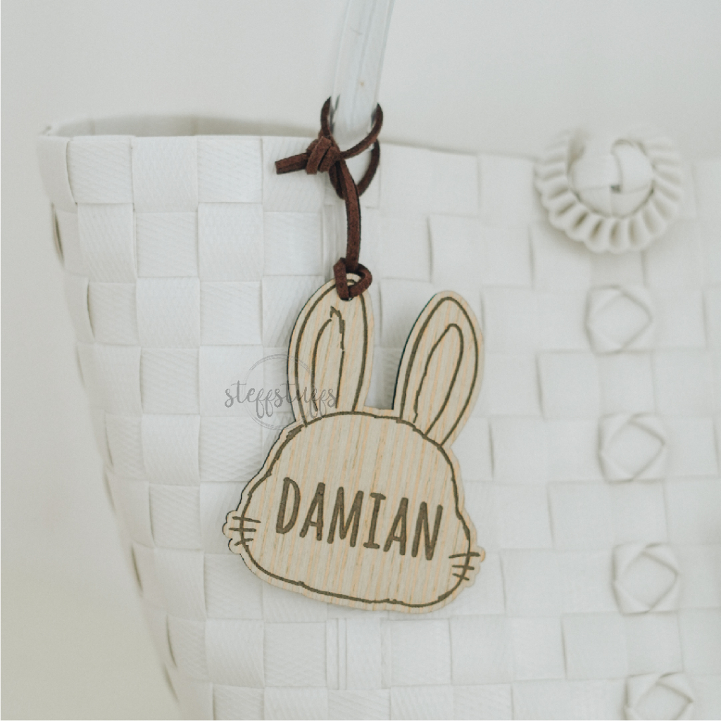 GANTUNGAN KAYU Rabbit NAME TAG | Bag Hanger Decoration Hampers Children ...