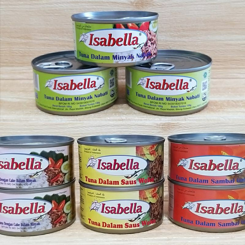 Isabella Tuna Canned All Variants 130gr Halal / Tuna Isabella / Tuna ...