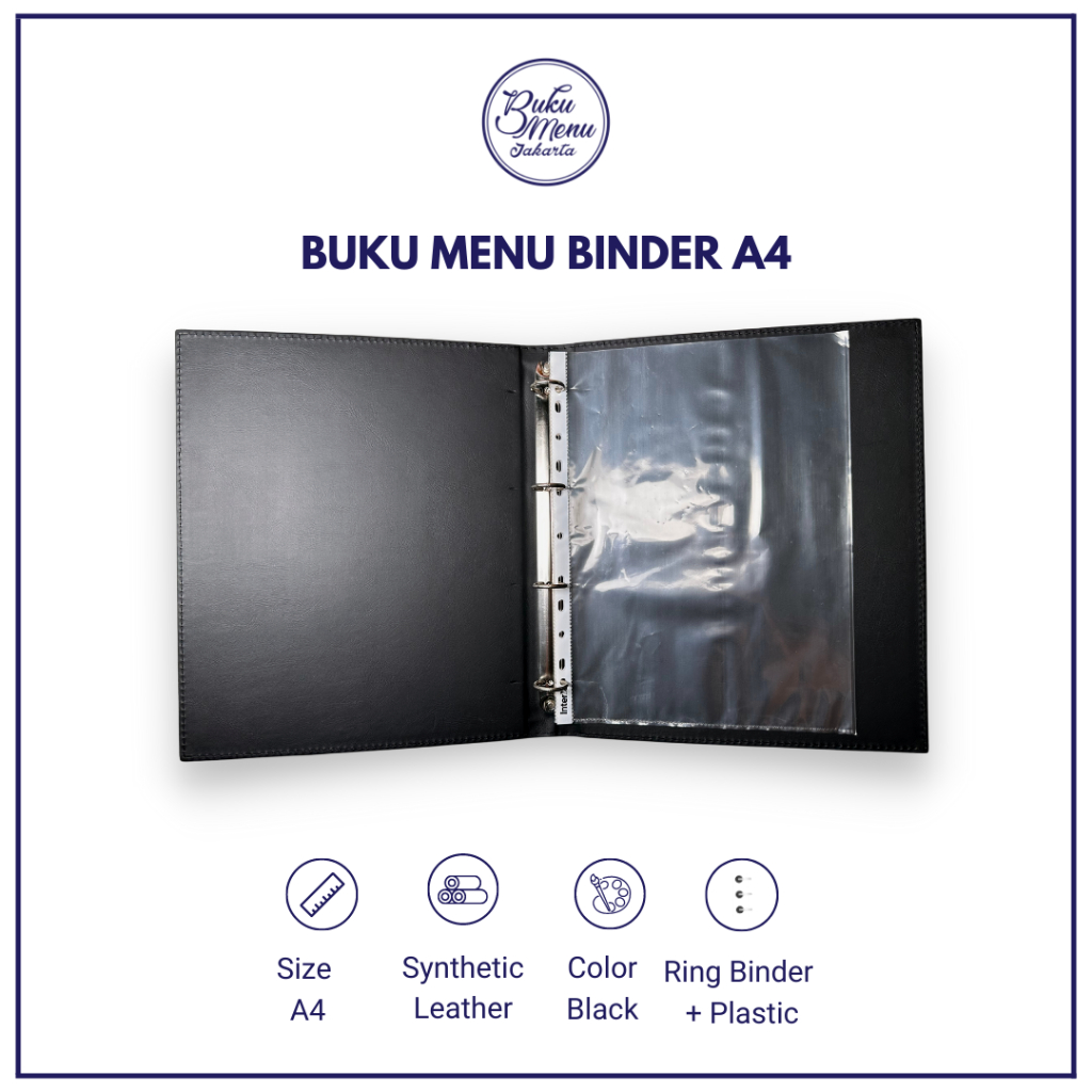 Indonesian Restaurant Leather MENU Book - BINDER A4 Plastic Contents ...