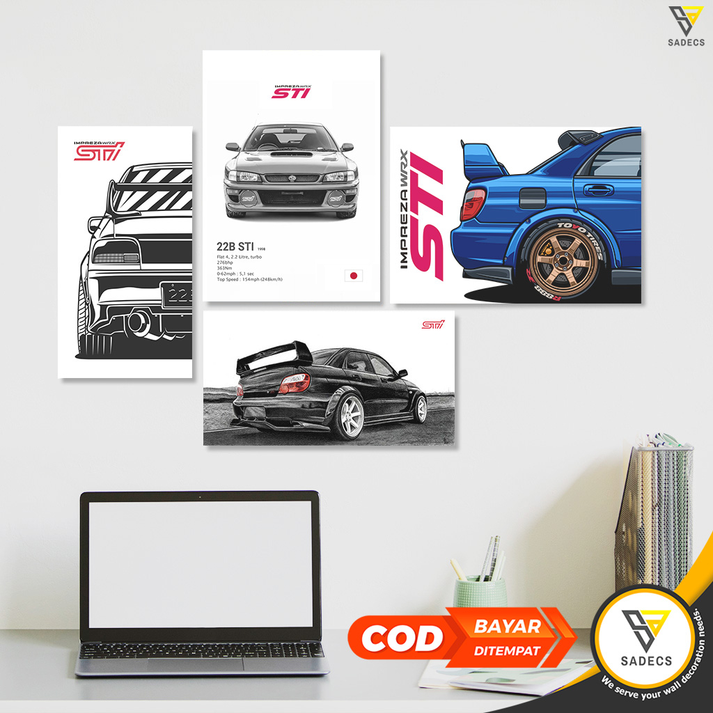 SADECS - SUBARU IMPREZA WRX STI Wooden Poster Room Wall Decoration ...