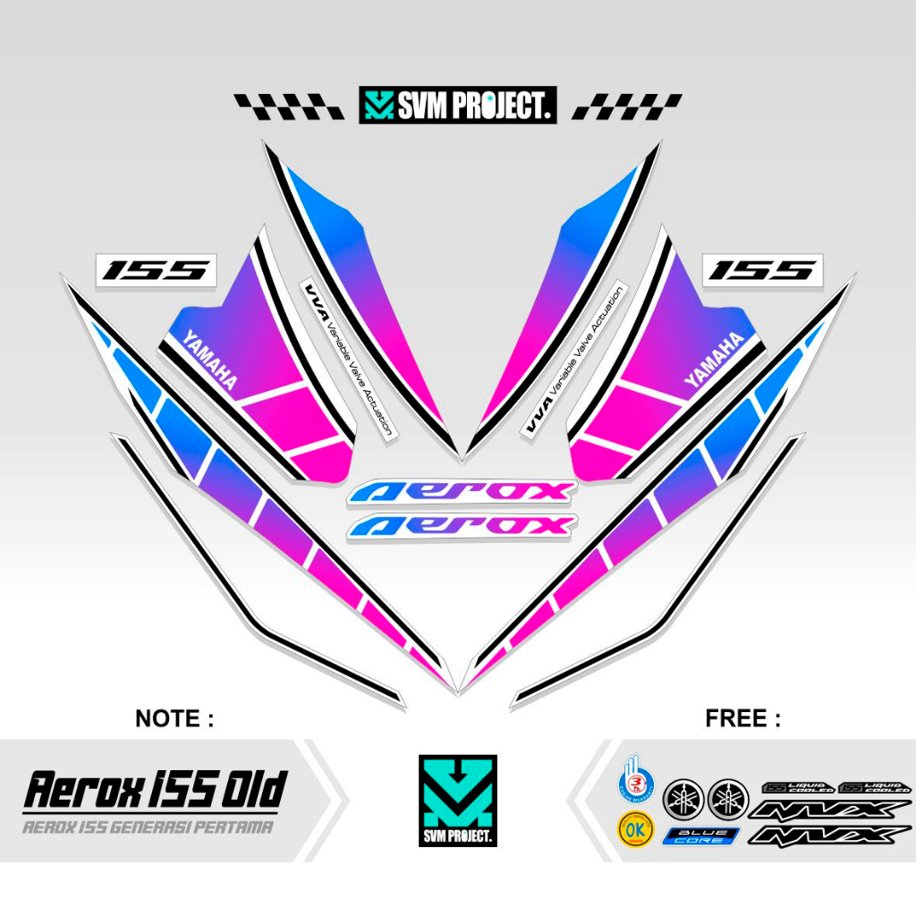 Striping AEROX LAMA 155 MOTIF 18/STICKER AEROX OLD 155vva/STICKER AEROX ...