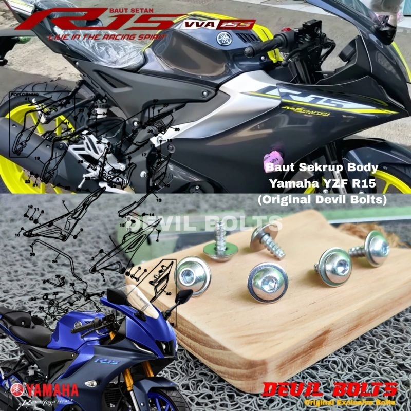 Yamaha YZF R15 Body Screw Bolt | Shopee Malaysia