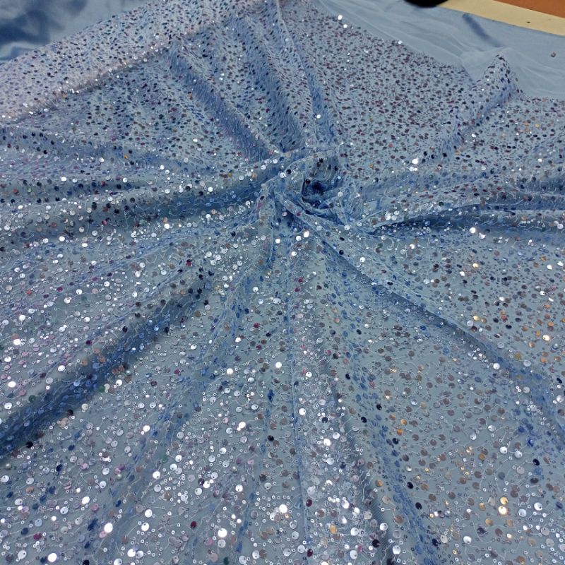 Sequin Sequin Tulle Fabric | Tile Spangle / Tile Zuhair Full Sequins ...