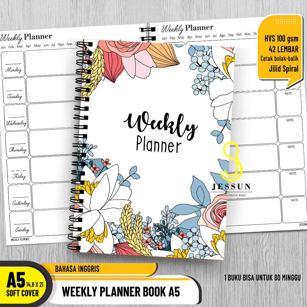 Weekly PLANNER A5 Spiral WEEKLY Journal | Shopee Malaysia
