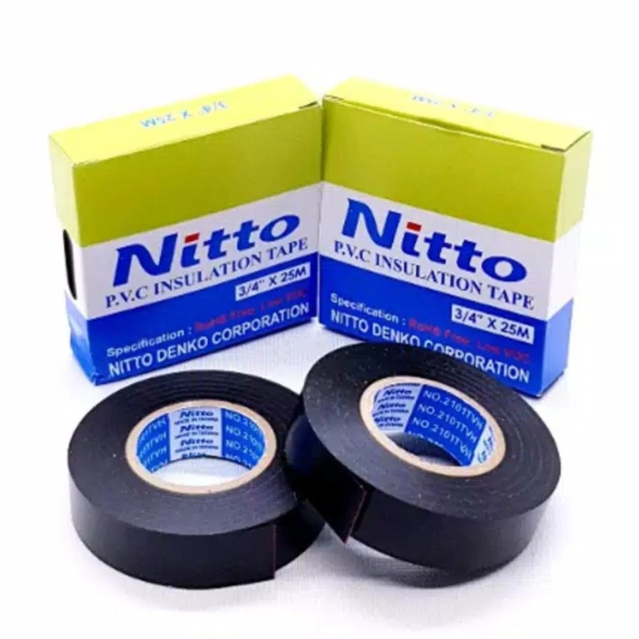 HITAM Nitto Electrical Insulation Original Nito Tape Black PVC cable ...