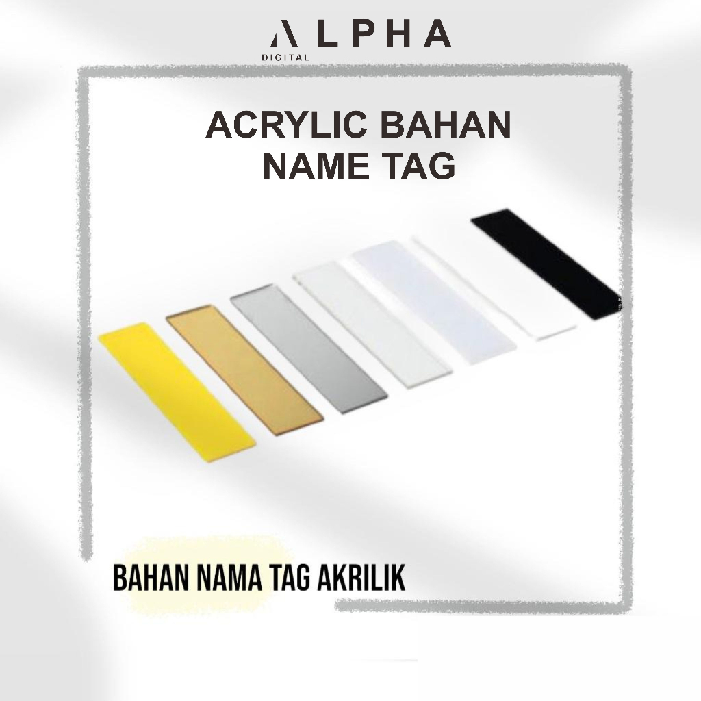 Name Tag / Nametag / Chest Nameplate, plain acrylic material, 8cm x 2 ...