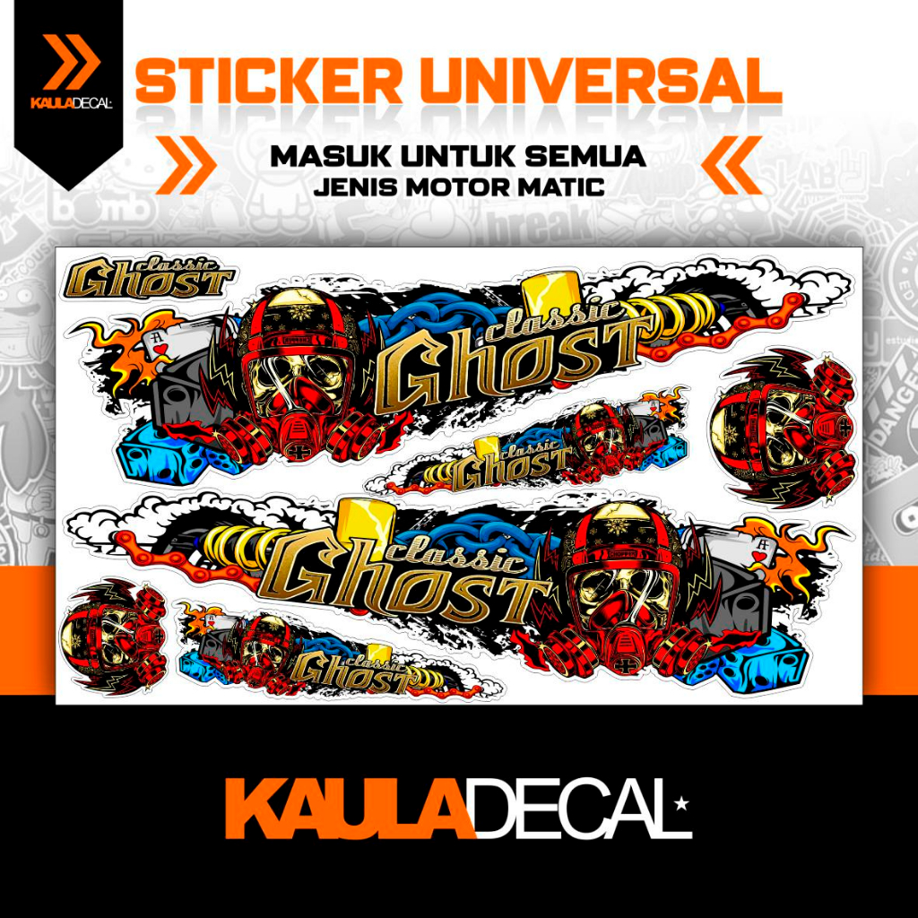 Motorcycle STRIPING STICKER ALL MATIC MOTIF 361 / UNIVERSAL MATIC ...