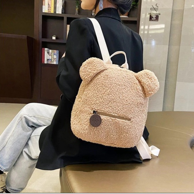Yuki Backpack Women Mini Bag Small Ear Backpack Fur Bag Women ...