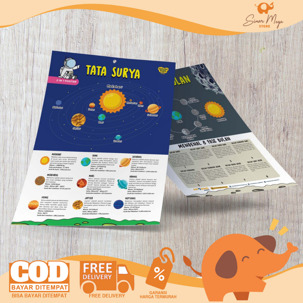 Amazing Solar System Poster/Children's Education Poster (2 in 1 Poster ...