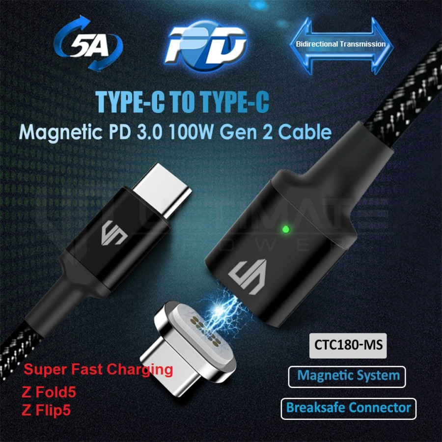 Magnetic Data Cable SAMSUNG Z Fold5 Z Flip5 Super Fast Charging 100W ...