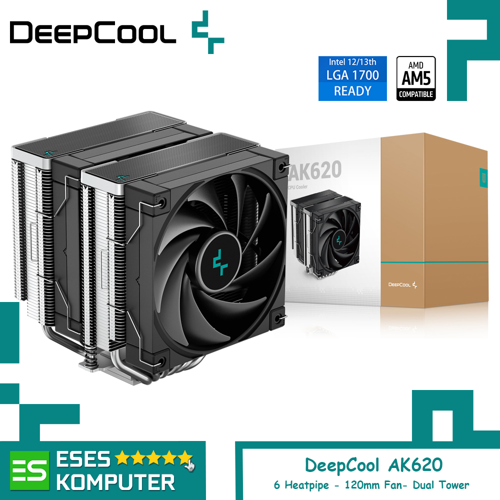 Hsf DeepCool AK620 BLACK | Twin Tower 120mm Air CPU Cooler Intel / AMD ...