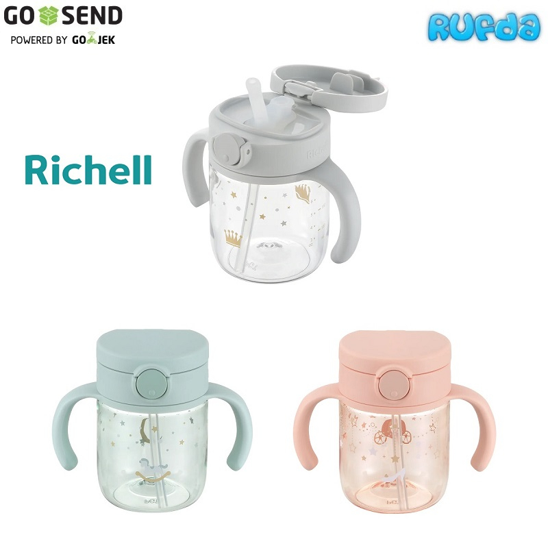 Richell Axstars 200ml Tritan Straw Cup Baby Straw Bottle | Shopee Malaysia