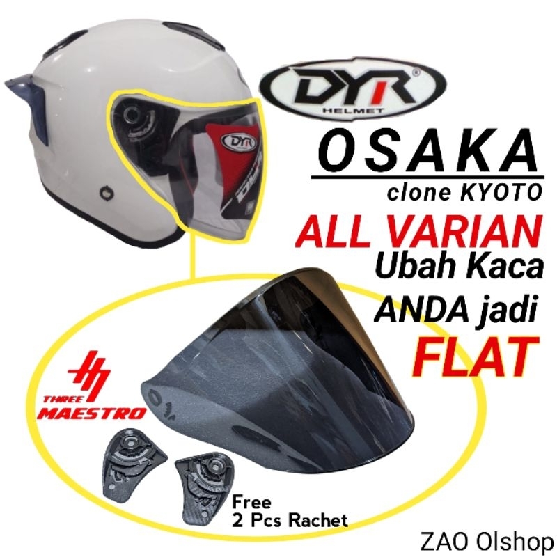 DYR OSAKA Helmet Visor FLAT Helmet Visor venom open dyr osaka or clone ...