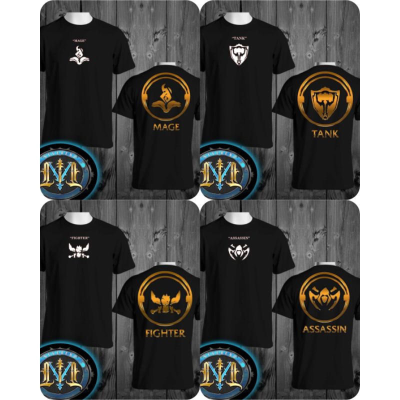 T-shirt Kaos Hitam Role ML/User Mobile Legend 100% Cotton Tiedye 24S ...