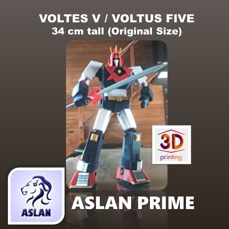 VOLTES V / VOLTUS FIVE ARTICULATED ACTION FIGURE MECHA 3D Print PLA+ ...