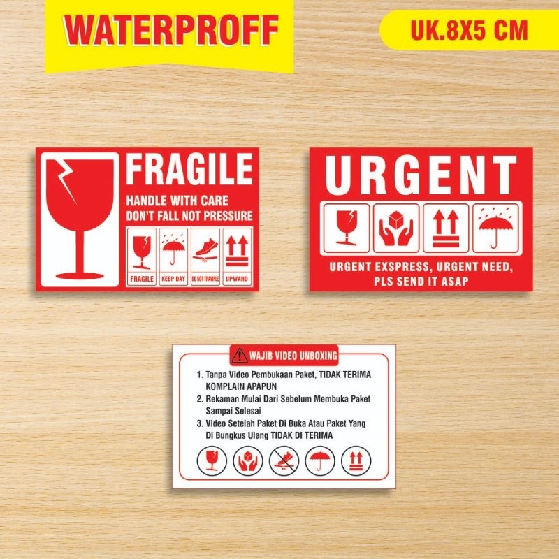 Fragile sticker/Unboxing sticker/Urgent sticker/Broken/8X5 cm/Beware Of ...