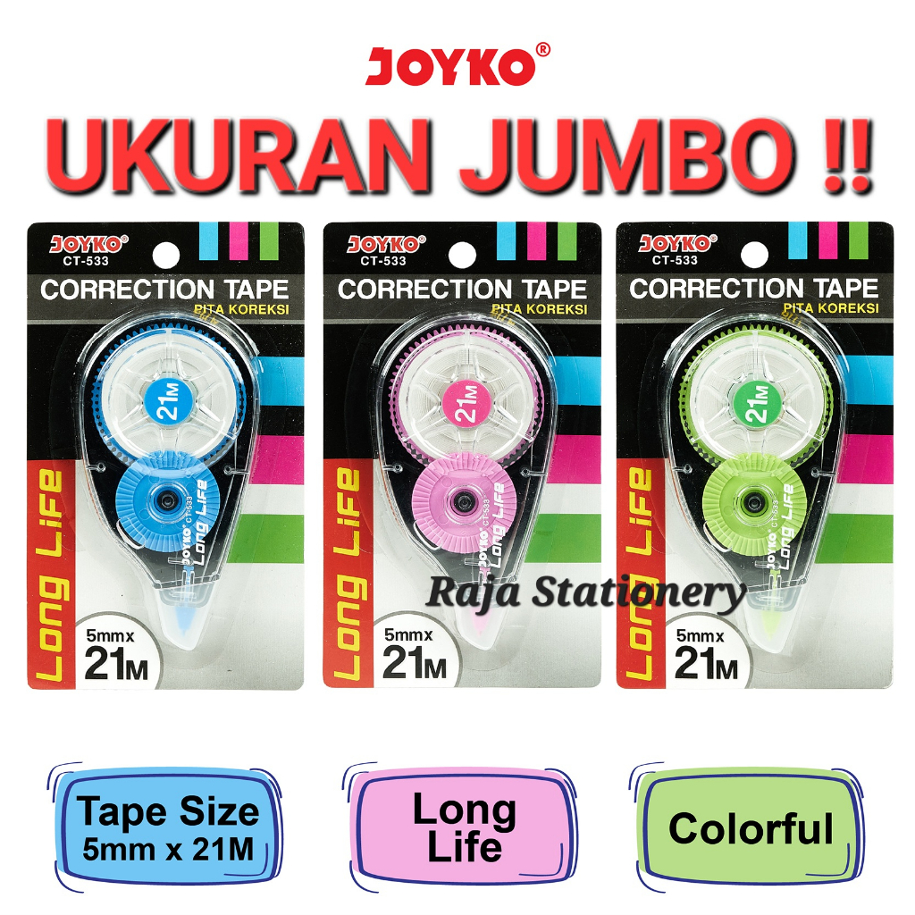 Joyko Correction Tape 21m JUMBO / TipEx Paper Joyko Tip | Shopee Malaysia