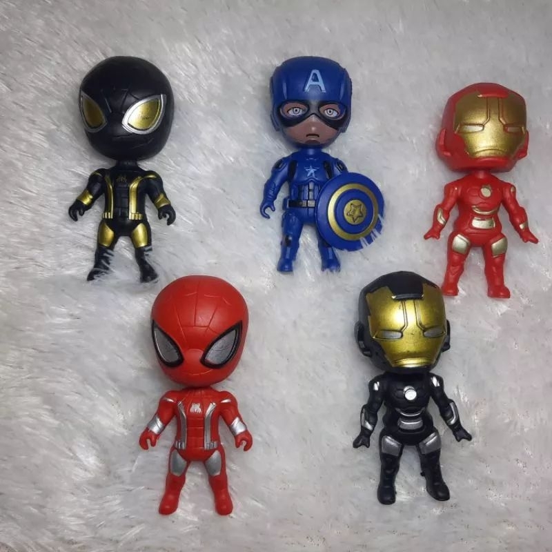 HITAM MERAH Marvel AVANGER Robot Toy Set of 5 Ironman Characters Red ...