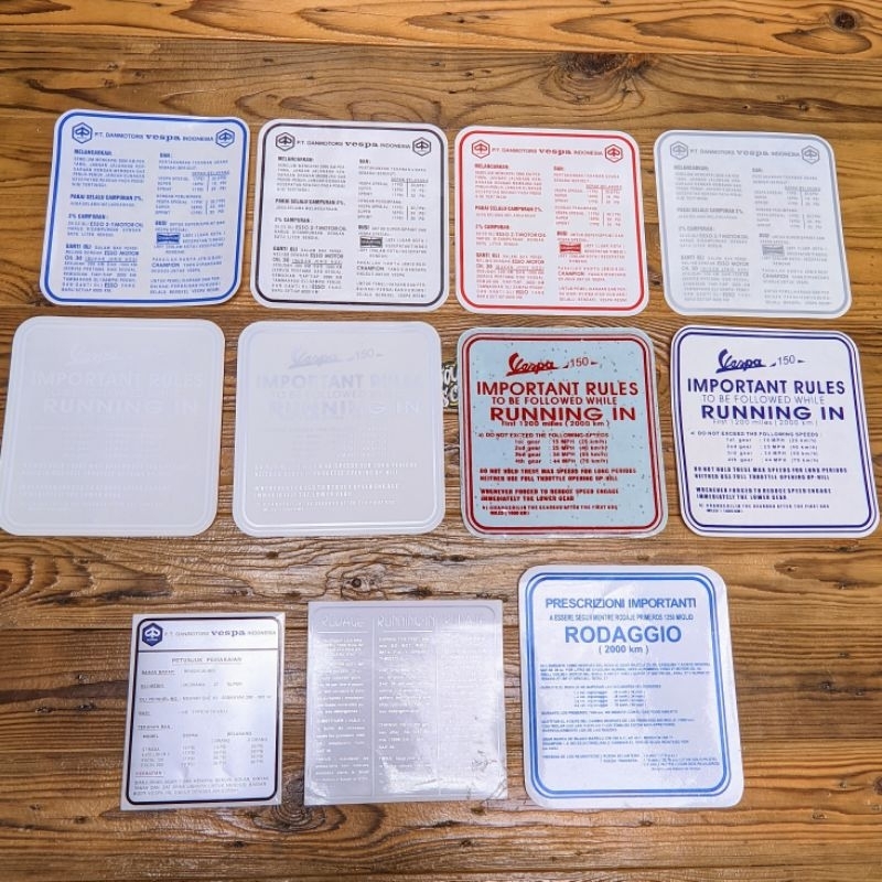 CLASSIC VESPA WARNING VESPA RUNNING STICKER VESPA EXAMINATION GUIDE ...
