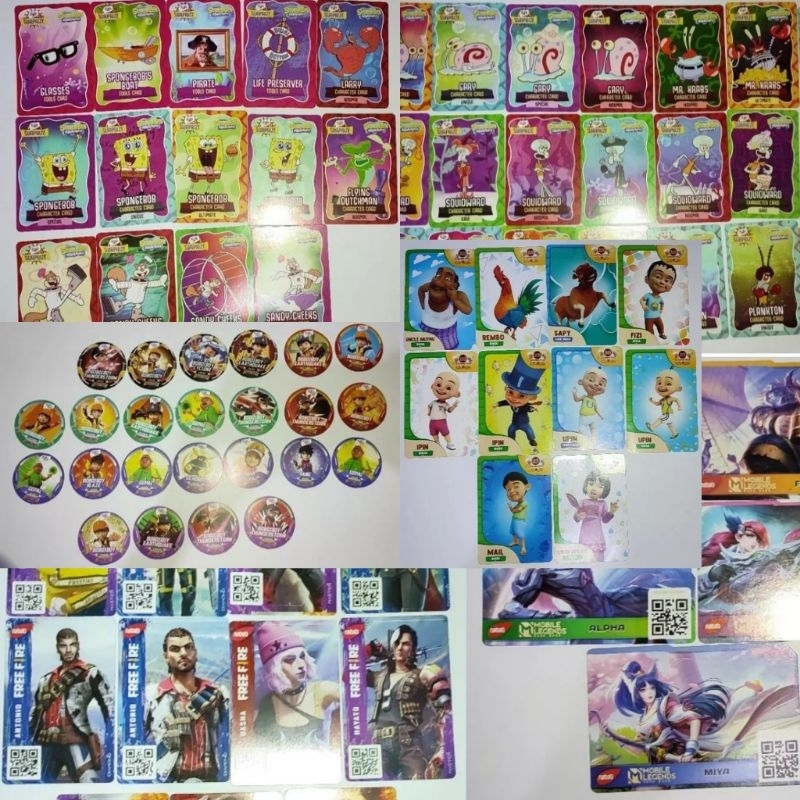 Choki Choki Card, free fire Vegetable Card, 1000gery Spongebob Boboiboy ...