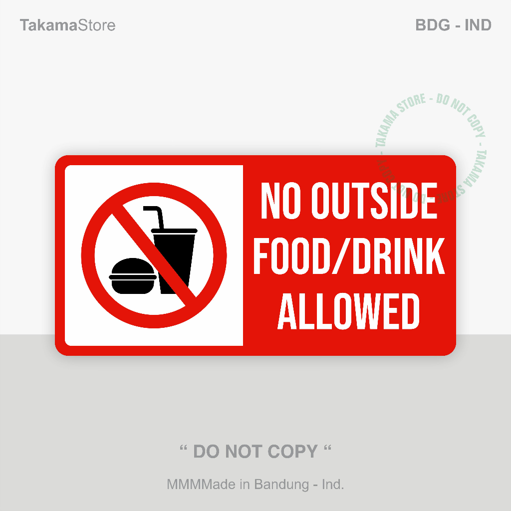 No outside food or drink allowed sign size 30cm x 15cm Acrylic | Shopee ...