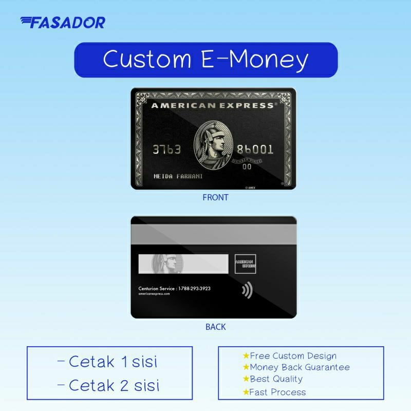 Free CUSTOM Name e Money e-Money Card American express MRT Train e-Toll ...