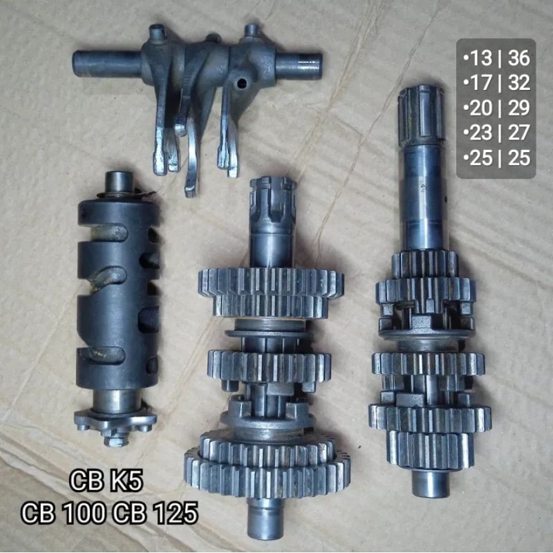 Original Gear Set Ratio Honda CB K3 K4 K5 JAPAN CB100 CB125 CB 100 CB ...